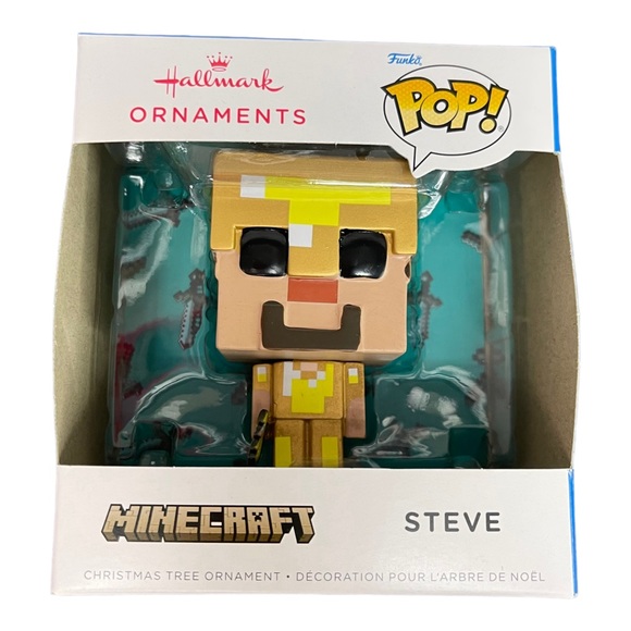 Hallmark | Holiday | Hallmark Minecraft Steve In Gold Armor Funko Pop ...